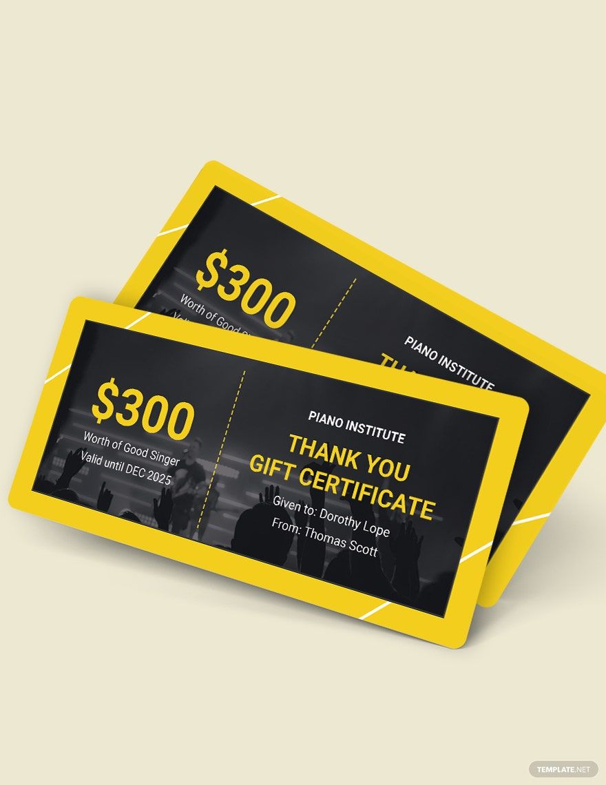 Music Gift Certificate Template Google Docs Word Apple Pages 