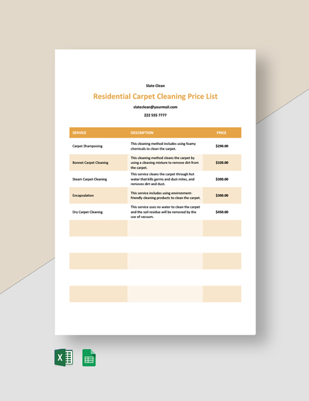 FREE Price List Excel Template Download Template