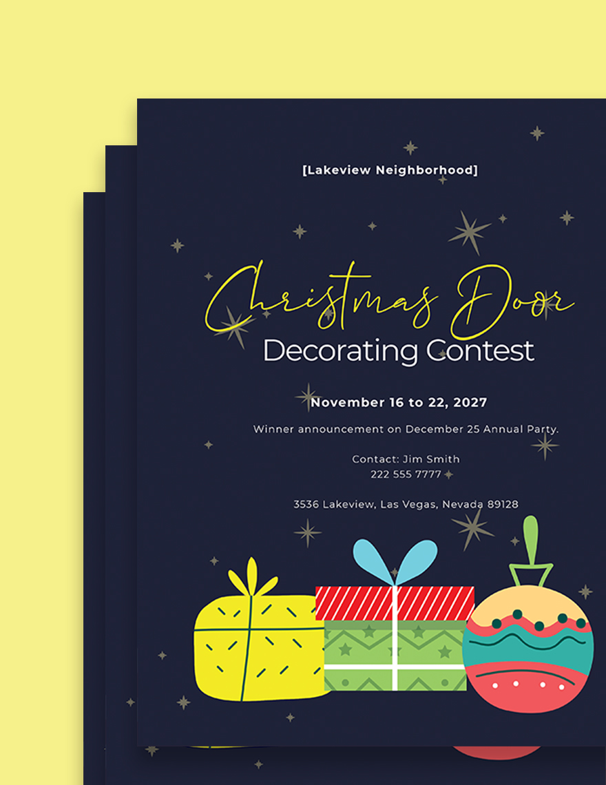 Christmas Door Decorating Contest Flyer Template Review Home Decor