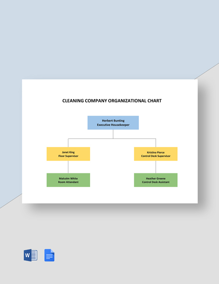 Cleaning Services Organizational Chart Template Google Docs Word Apple Pages PDF Template