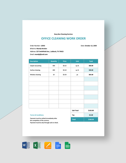 Container Delivery Order Template [Free PDF] - Word | Apple Pages ...