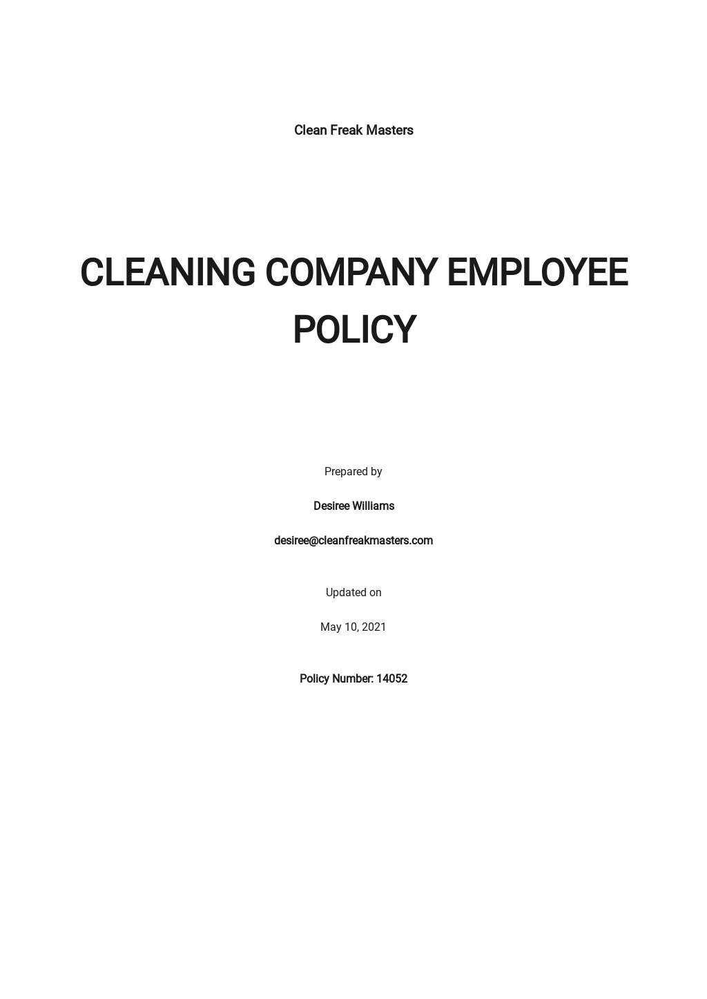 Restaurant Employee Meal Policy Template In Google Docs Word Outlook 