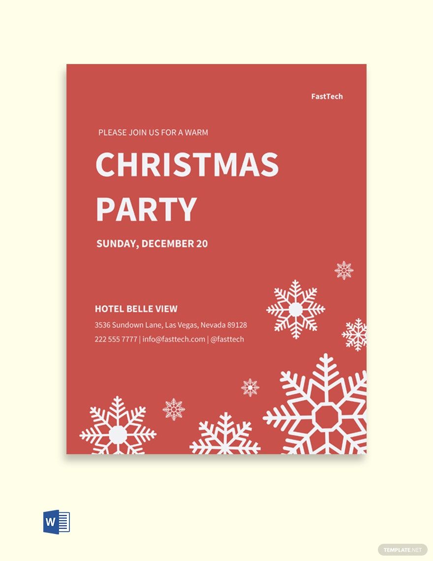 Free Company Christmas Party Flyer Template Download In Word Google 