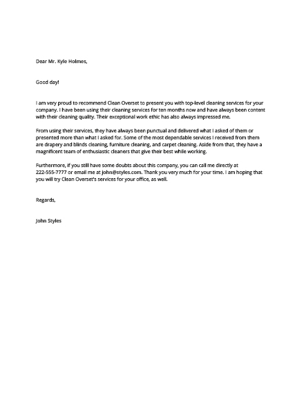 Free Job Recommendation Letter for Student Template - Google Docs, Word ...