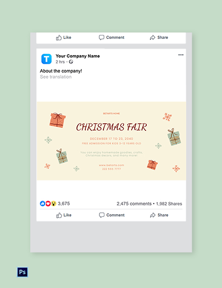 Christmas Party Facebook Post Template - Edit Online & Download Example ...