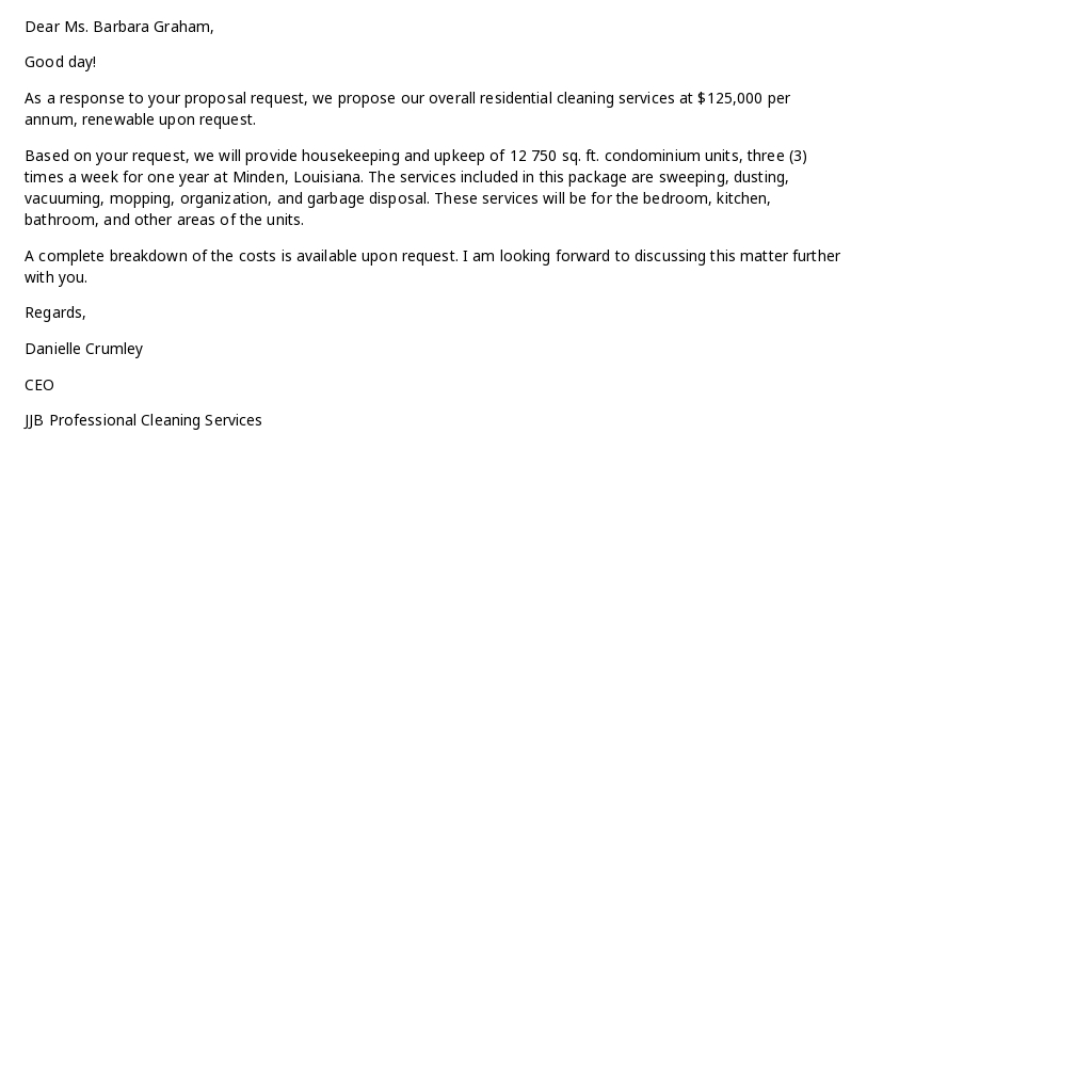 Free Cleaning Manager Cover Letter Template Google Docs Word