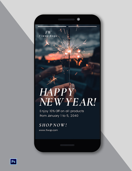 Vintage Happy New year Instagram Post Template - PSD | Template.net