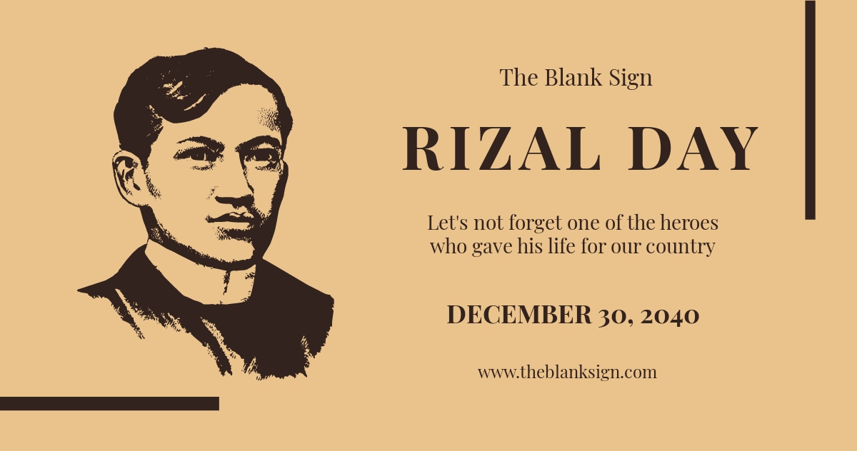 Rizal Day Facebook Post Template [Free JPG] - PSD | Template.net