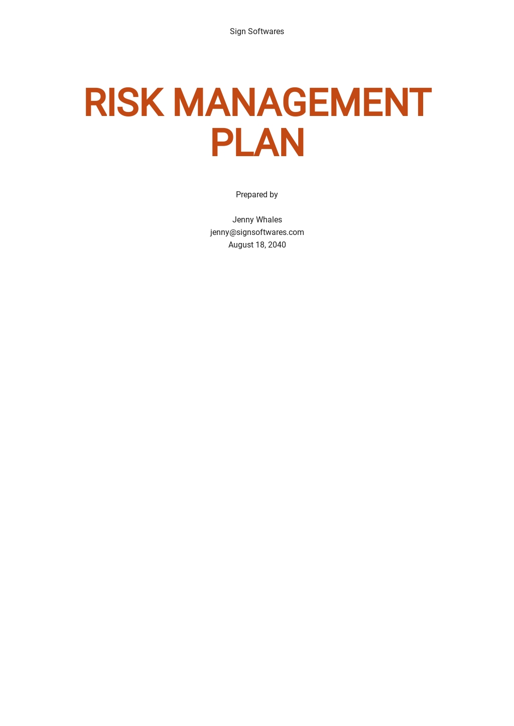 Program Risk Management Plan Template in Google Docs, Word | Template.net