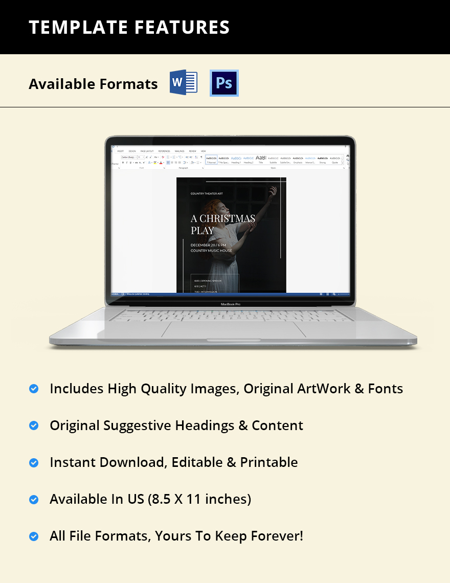 Christmas Play Program Template - Download in Word, Google Docs, PSD ...