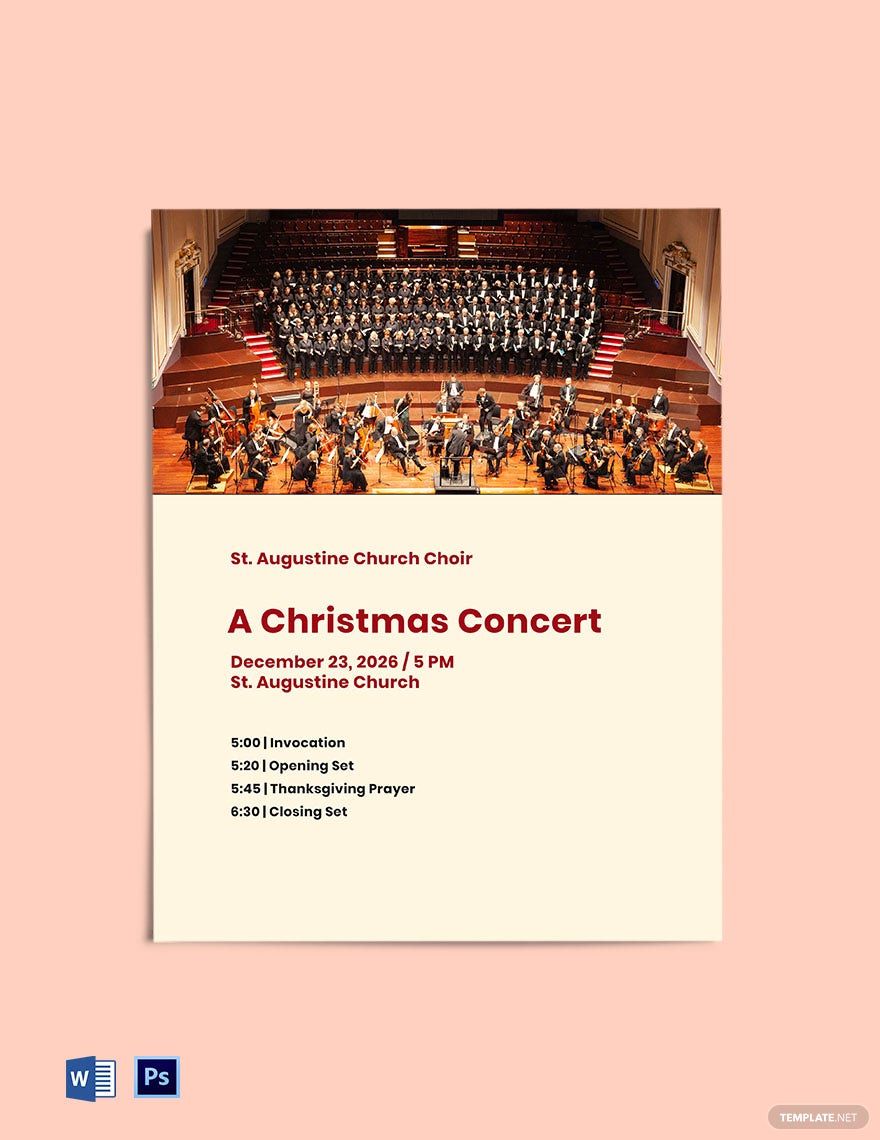Christmas Concert Program Template Download In Word PSD Template
