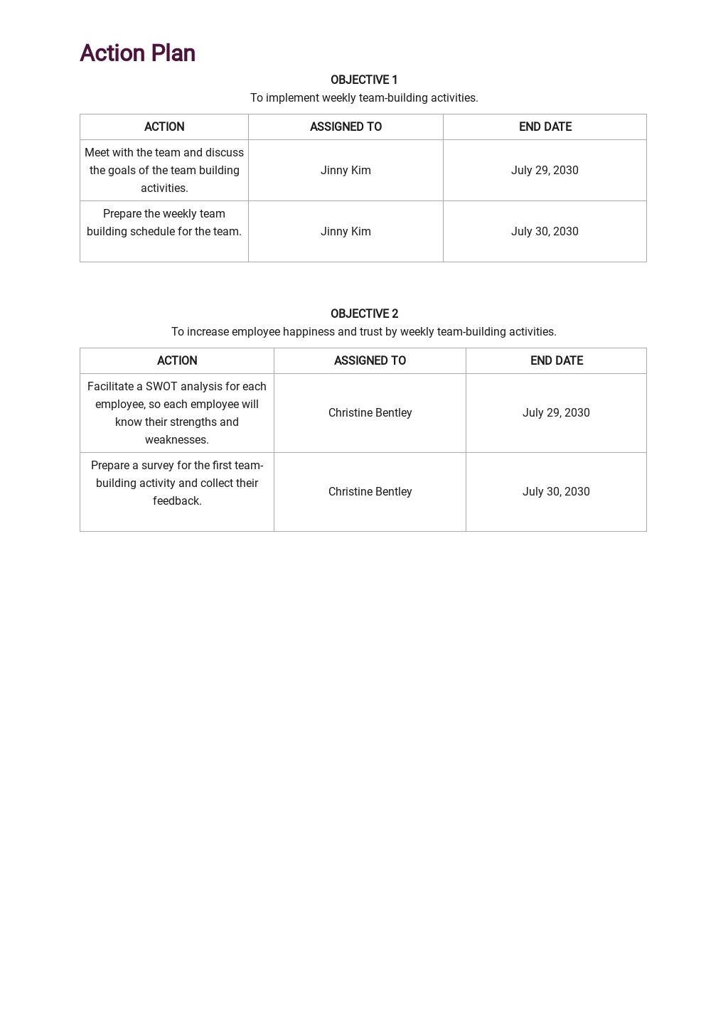 Activity Planning Worksheet