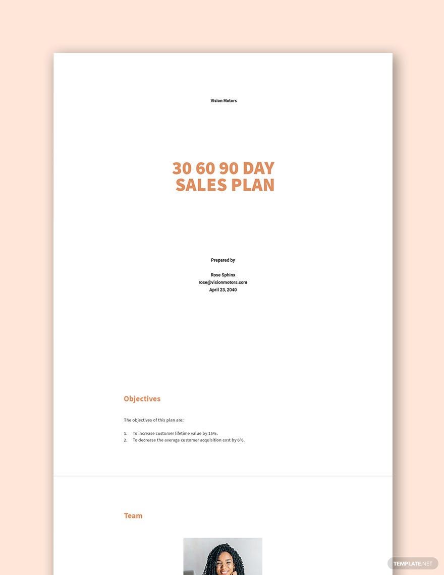 30 60 90 Day Pharmaceutical Sales Plan Template Google Docs Word Apple Pages PDF Template