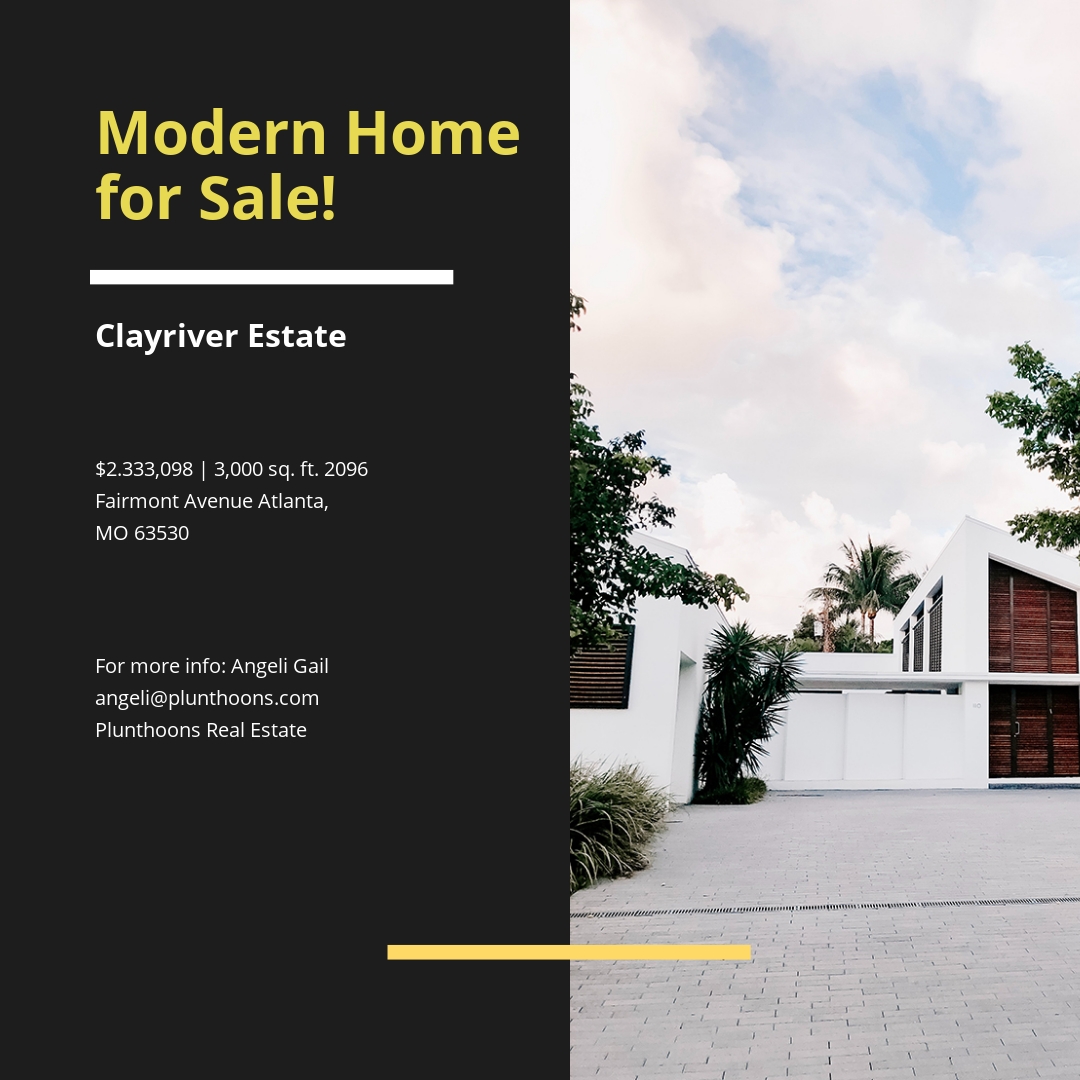 Free Modern Real Estate Instagram Post Template