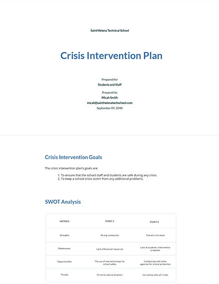 18 Intervention Plan Templates Free Downloads Template