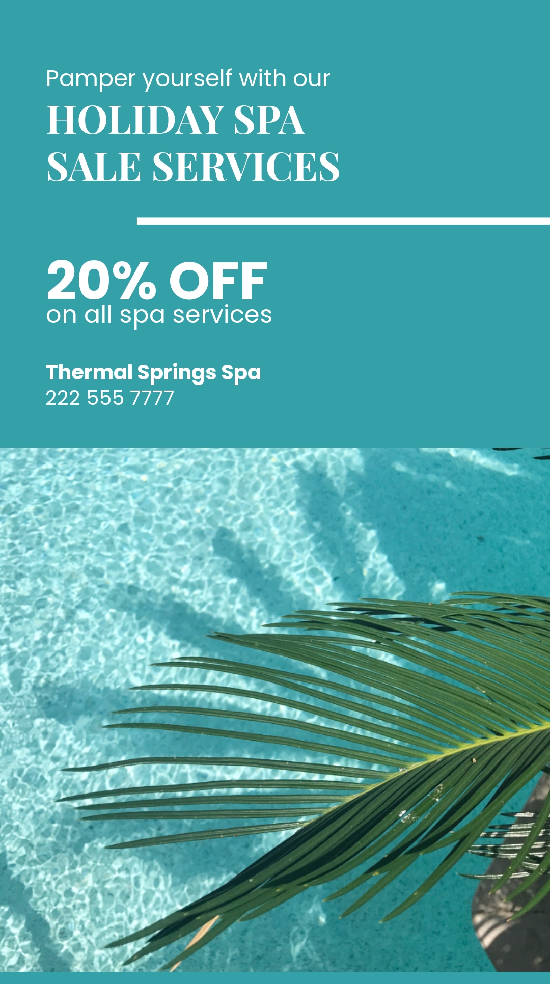 Free Spa Holiday Sale Whatsapp Post Template