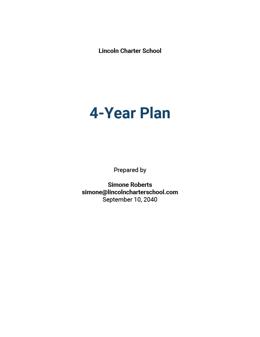 4 Year Plans Templates Format Free Download Template