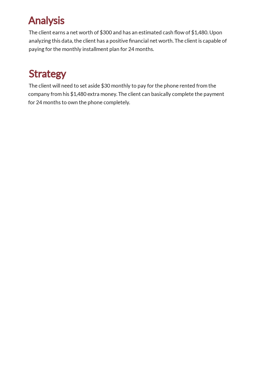 Monthly Payment Plan Template - Google Docs, Word, Apple Pages, PDF ...