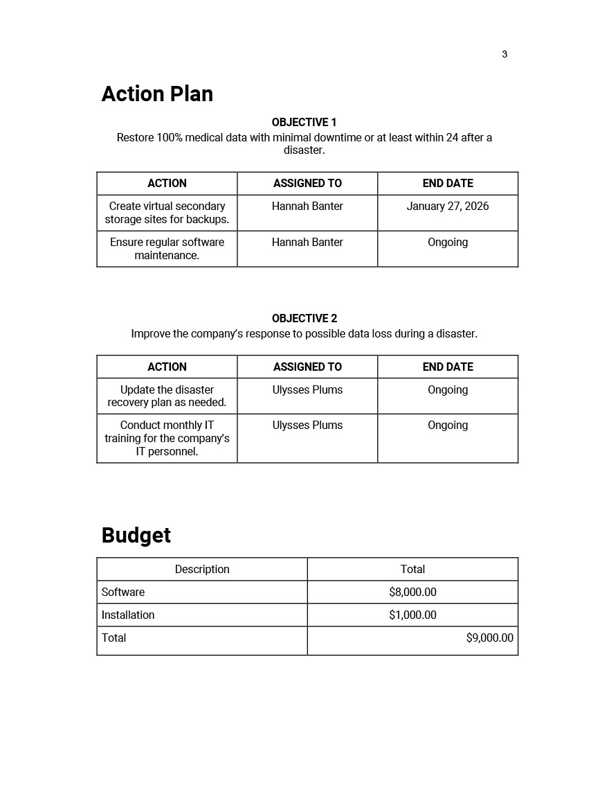 Healthcare Disaster Recovery Plan Template - Google Docs, Word, Apple ...