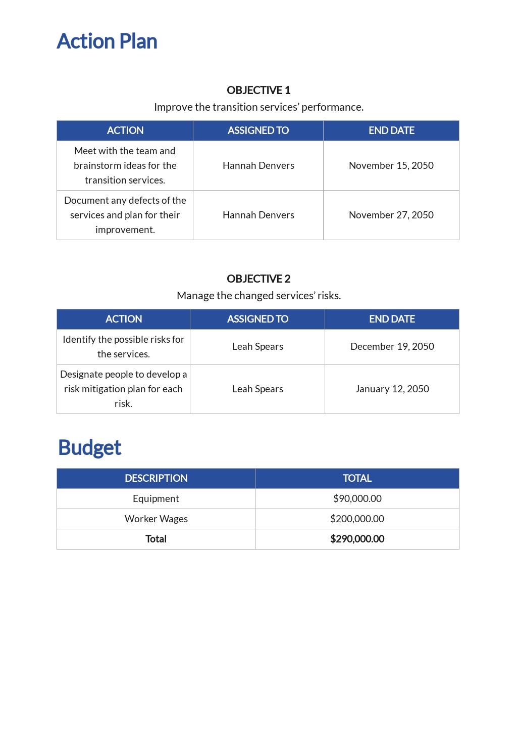 Service Transition Plan Template Free PDF Google Docs Word Template