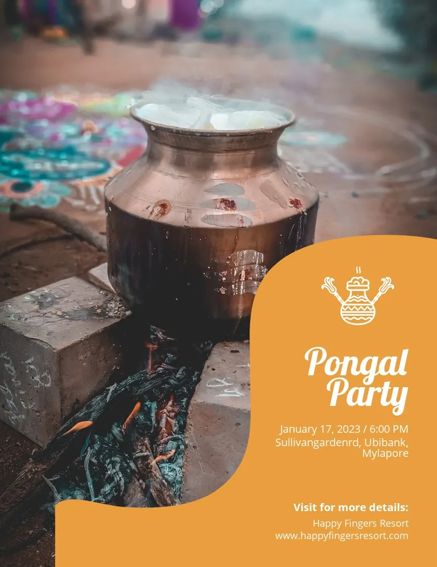 Free Pongal Party Flyer Template - Google Docs, Word, Publisher ...