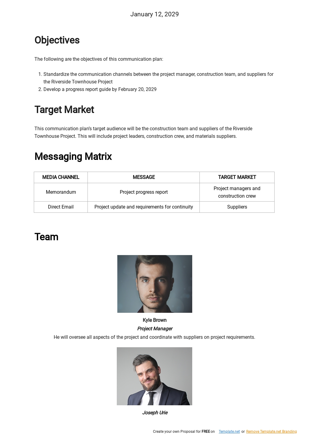 Project Communication Plan Template [Free PDF] - Google Docs, Word ...