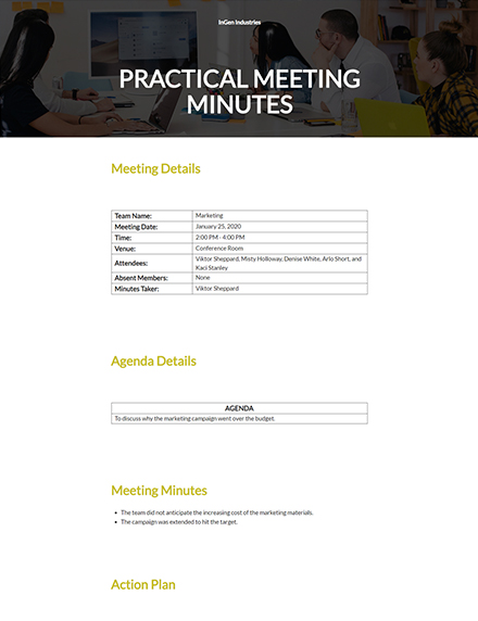 FREE Agenda Meeting Minute Template - PDF | Word (DOC) | Apple (MAC ...