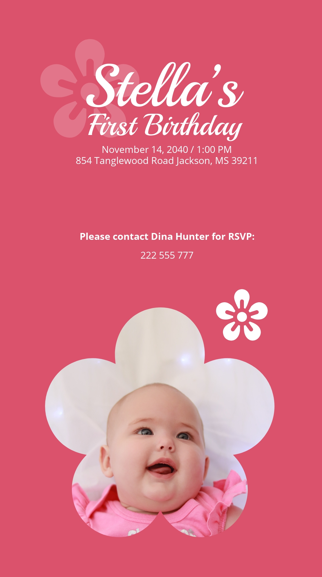 Free First Birthday Whatsapp Post Template Template