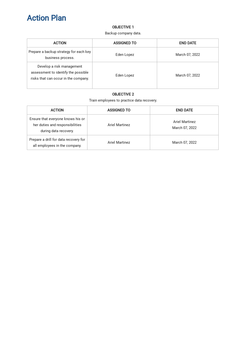 IT Disaster Recovery Plan Template [Free PDF] - Google Docs, Word ...