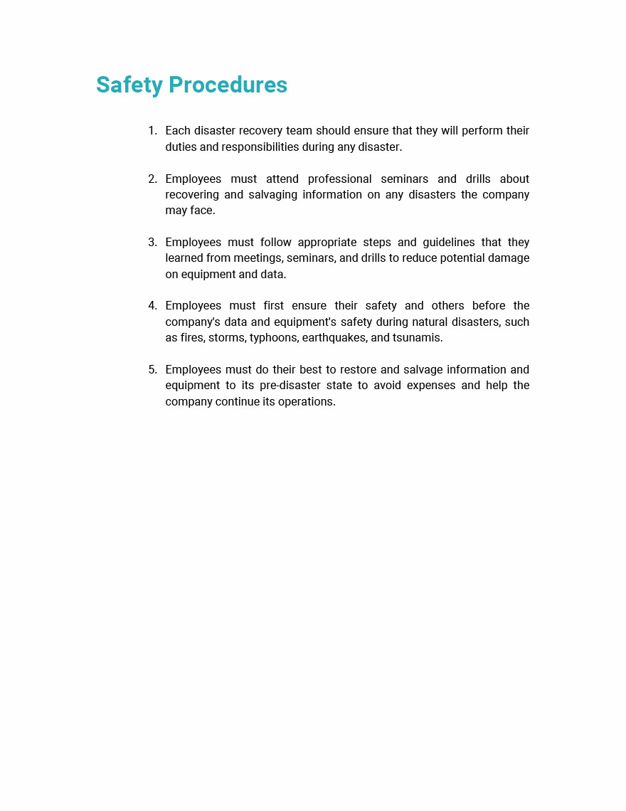 Technology Disaster Recovery Plan Template - Google Docs, Word, Apple ...