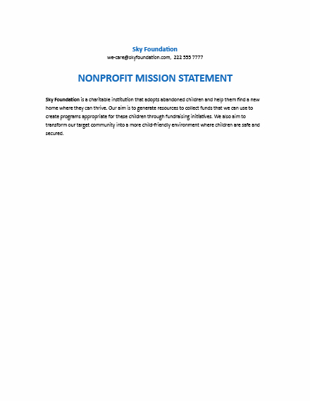 Nonprofit Mission Statement Template - Word | Template.net