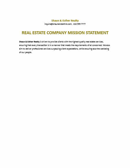 Retail Mission Statement Sample Template - Google Docs, Word | Template.net
