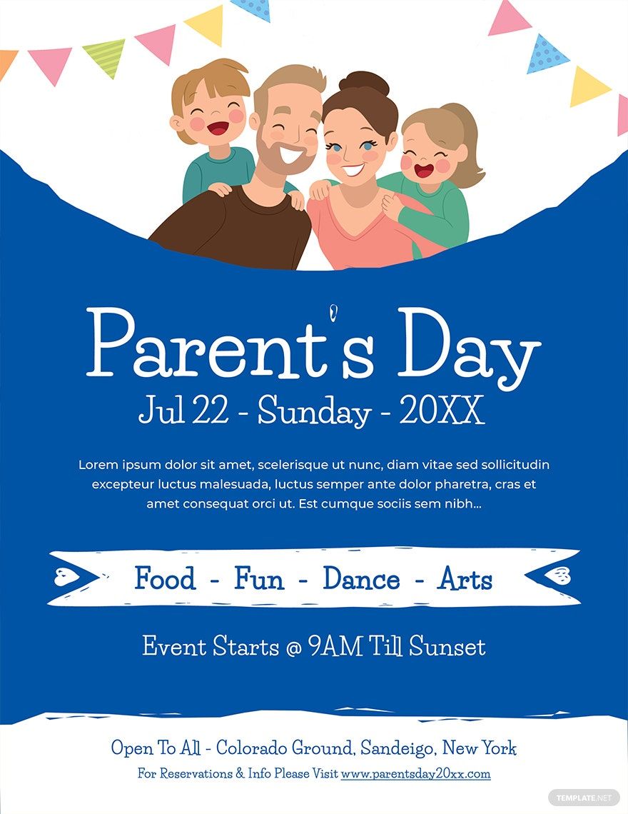 Parent s Day Flyer Template Google Docs Word Apple Pages PSD 