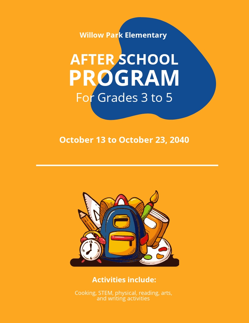 After School Program Flyer Template Word Publisher Template After School Program Flyer Template Word Publisher Template