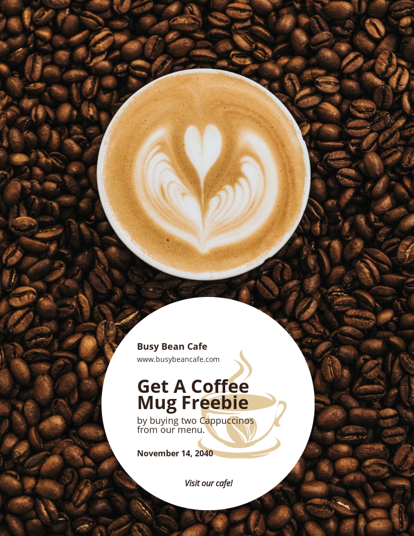 Coffee Shop Promotion Flyer Template - Google Docs, Word, Publisher ...
