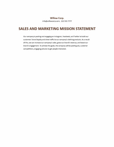 Content Marketing Mission Statement Template - Google Docs, Word ...