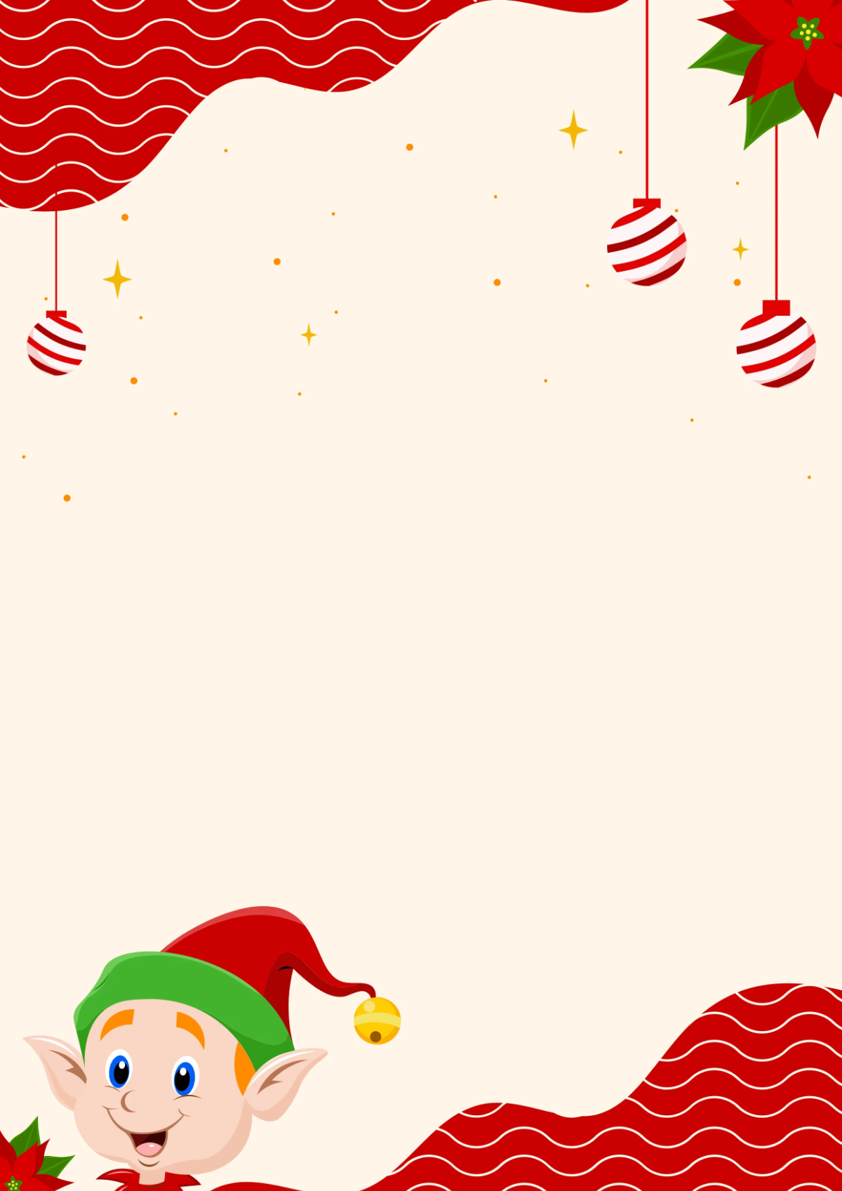 Free Christmas Elf Border Template to Edit Online