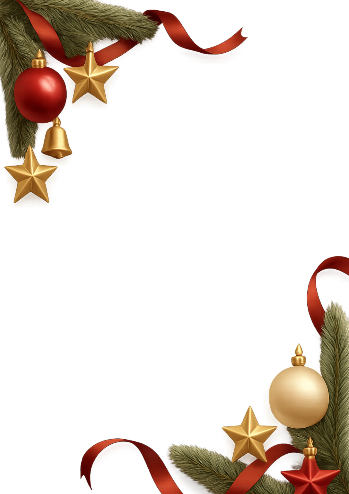Free Christmas Ornaments Border Template to Edit Online