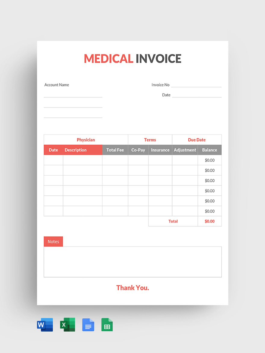 Medical Billing Forms Templates