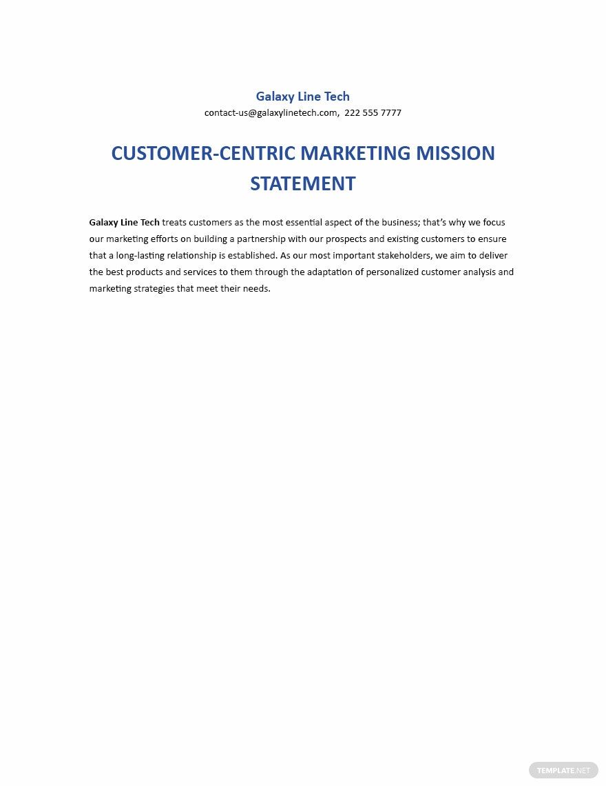 Free Free Customer Centric Marketing Mission Statement Template ...