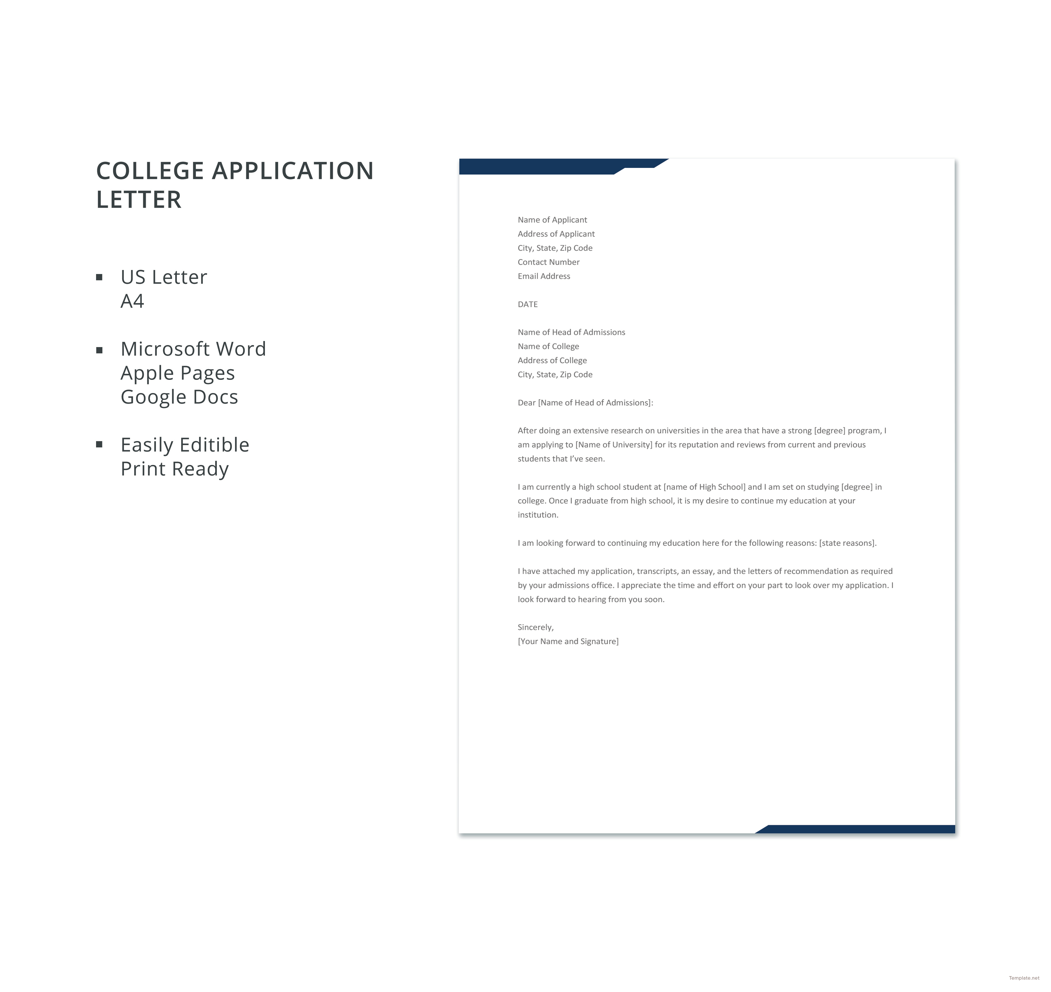 How To Write A Application Letter For College Letter Of 