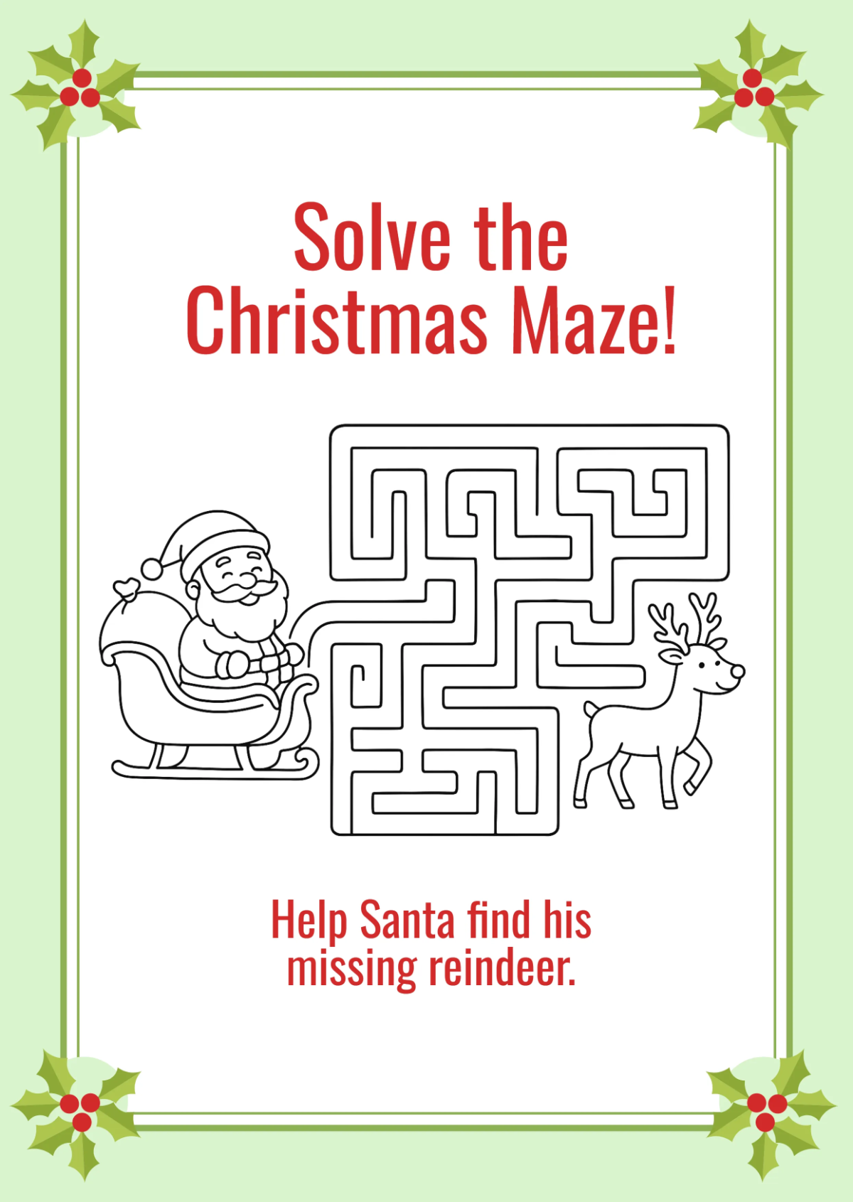 Free Easy Christmas Worksheet Template to Edit Online