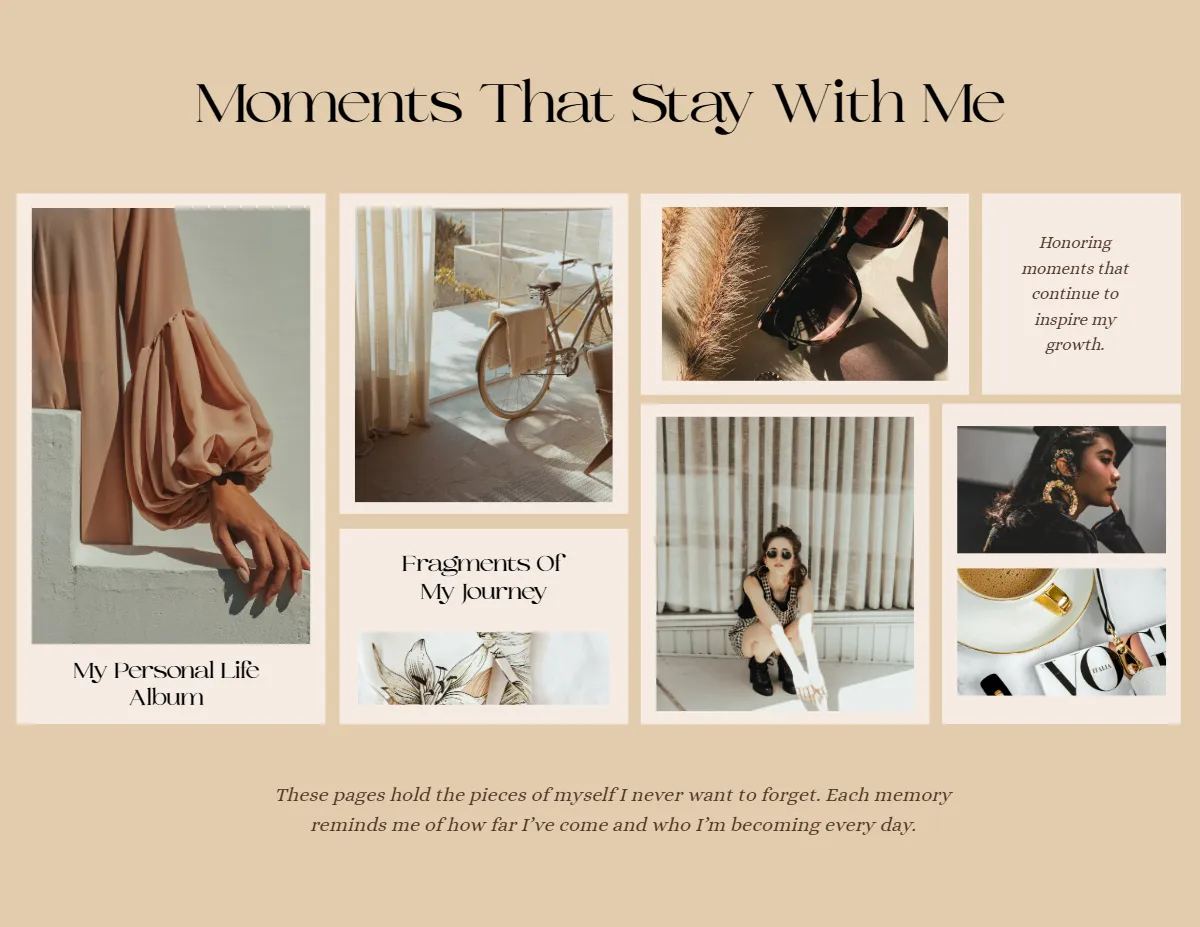 Free Elegant Scrapbook Template to Edit Online