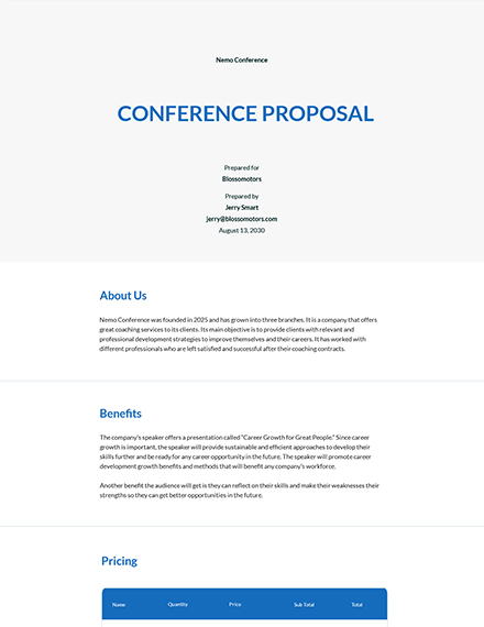 Free Conference Request for Proposal Template - Download in Word ...