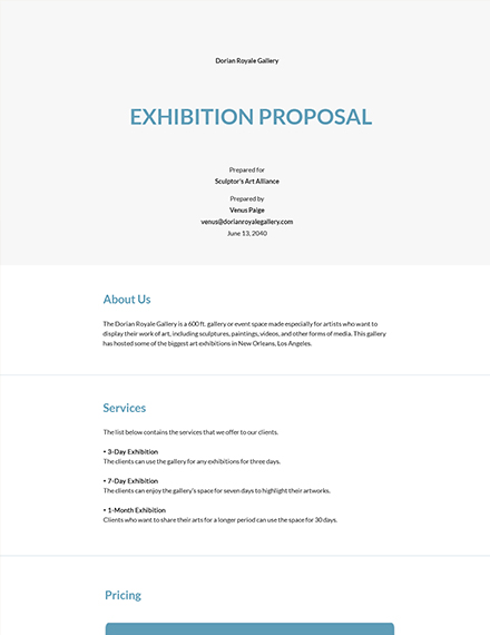 Free Simple Exhibition Proposal Template - Google Docs, Word, Apple ...