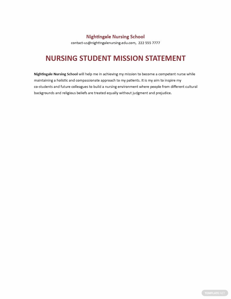 College Student Mission Statement Template Google Docs Word 
