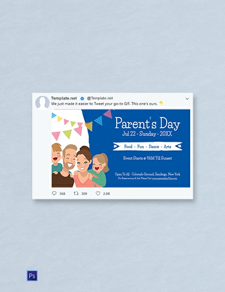 Free Parent's Day Twitter Post
