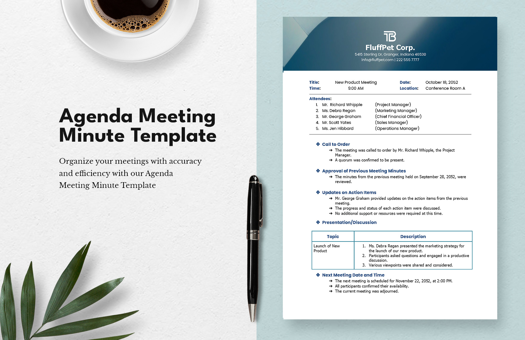 Agenda Meeting Minute Template - Download in Word, Google Docs, PDF ...