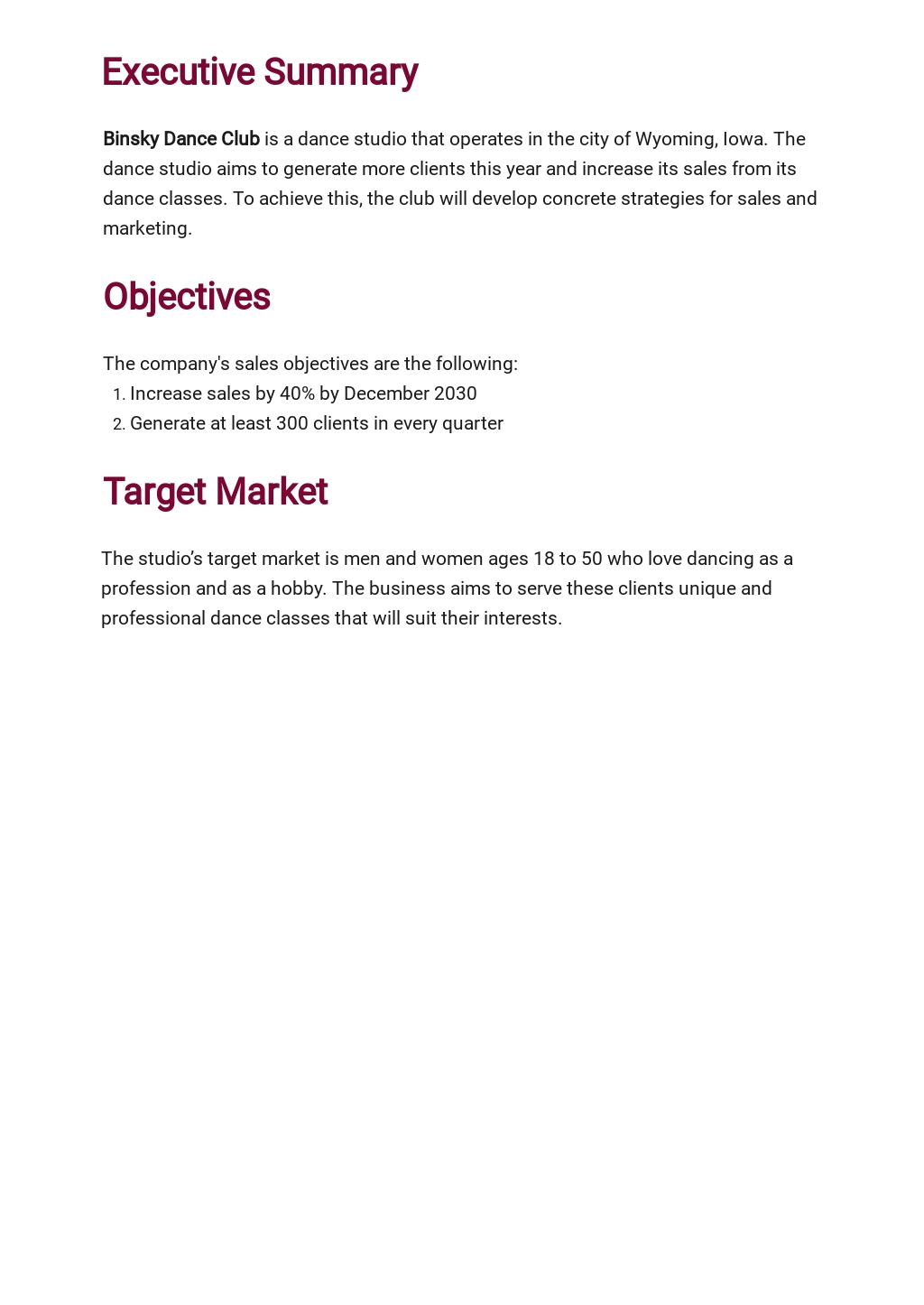 Sales Report Plan Template - PDF | Word | Apple Pages