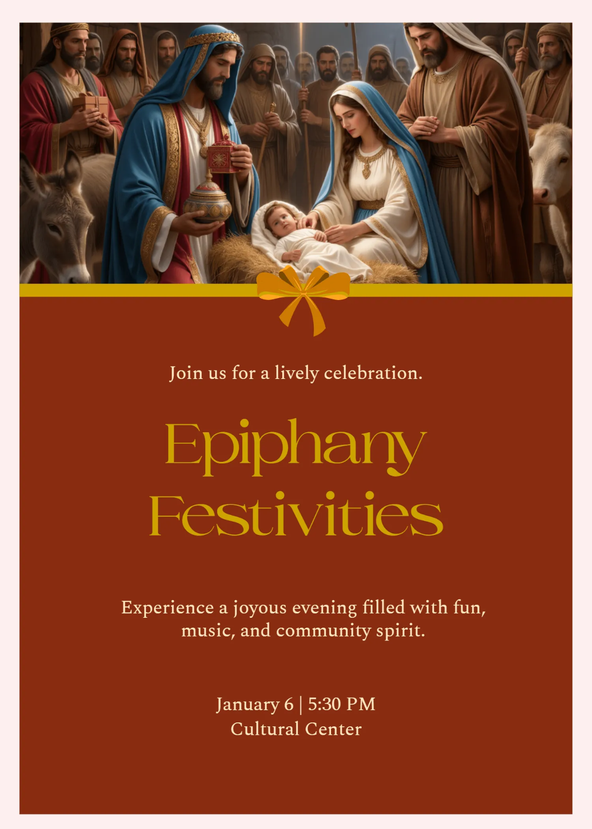 Free Beautiful Epiphany Invitation Template to Edit Online